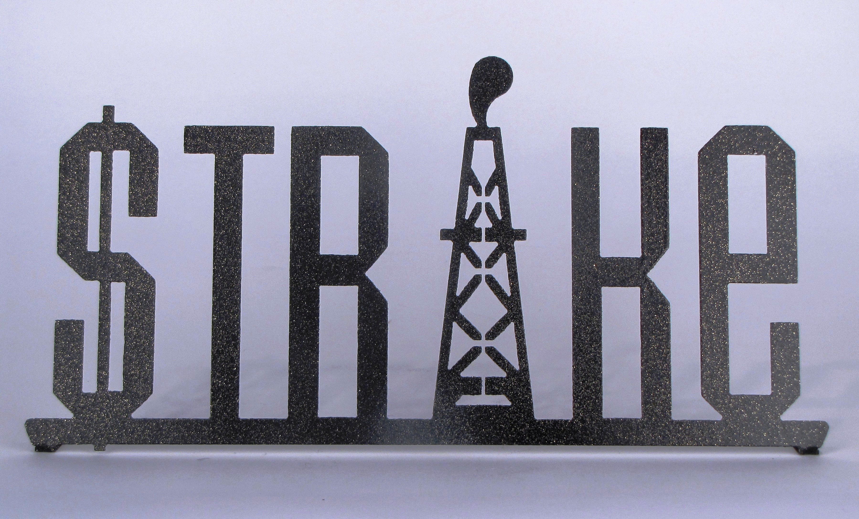 Metrotex Designs 'STRIKE' Shelf Sign Textual Art in Black / Gold ...