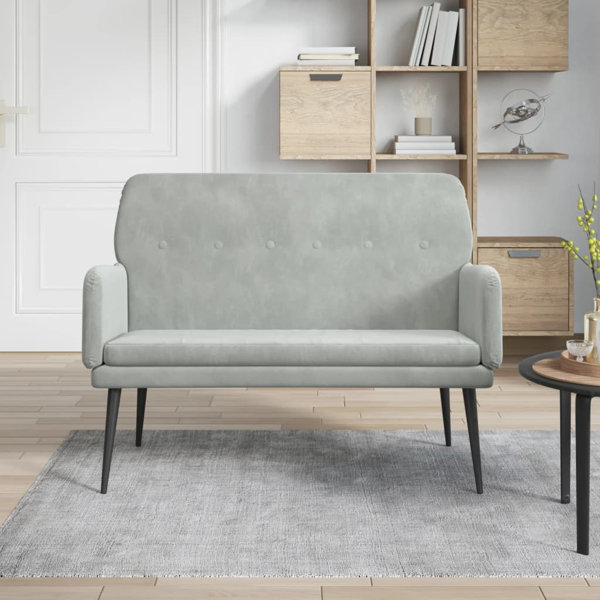 George Oliver Loveseat Upholstered Couch Bench with Armrests for Dining ...