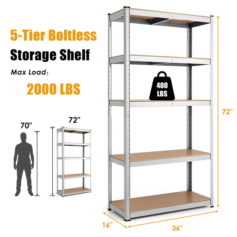 Rebrilliant Varela 72" H x 36" W x 16" D Shelving Unit | Wayfair