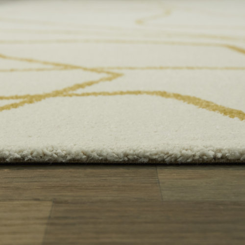 Mercury Row® Goodrow Performance Mustard/Cream Rug & Reviews | Wayfair