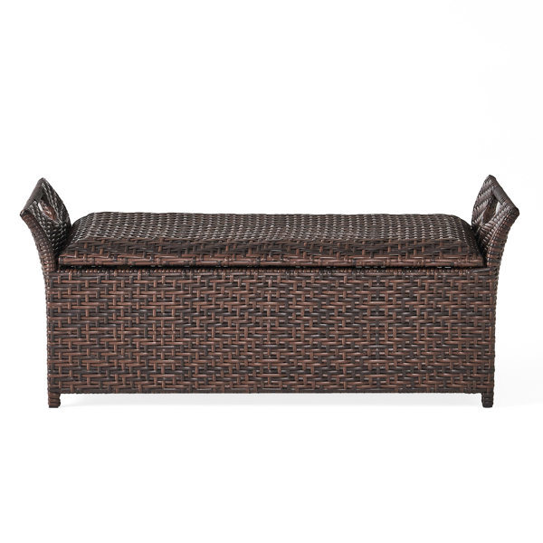 Wrought Studio Quinto Wicker Outdoor Bench & Reviews | Wayfair