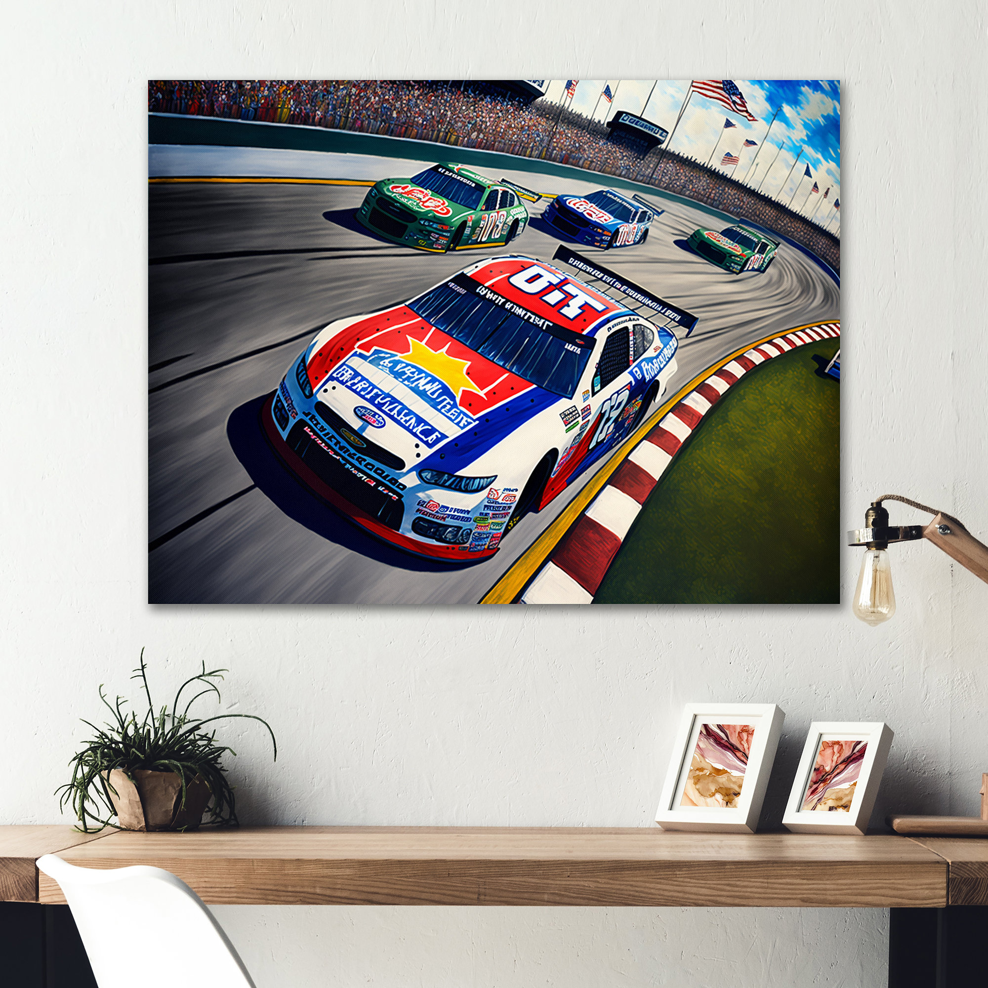 17 Stories Stock Car Racing Last Lap I - Unframed Print on Metal | Wayfair