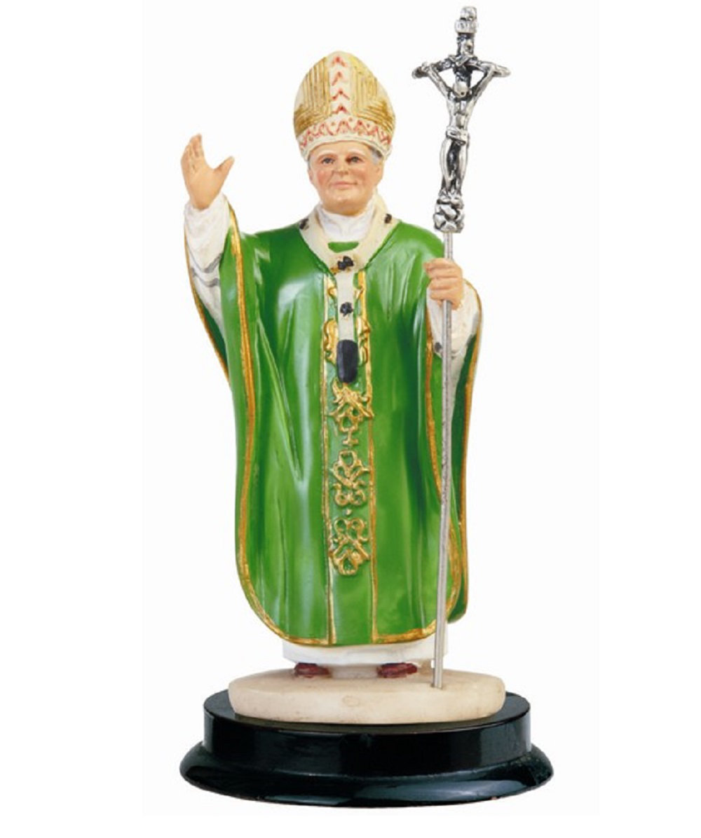 Trinx 5"H Pope John Paul II Wearing Green Robe With Papal Ferula ...