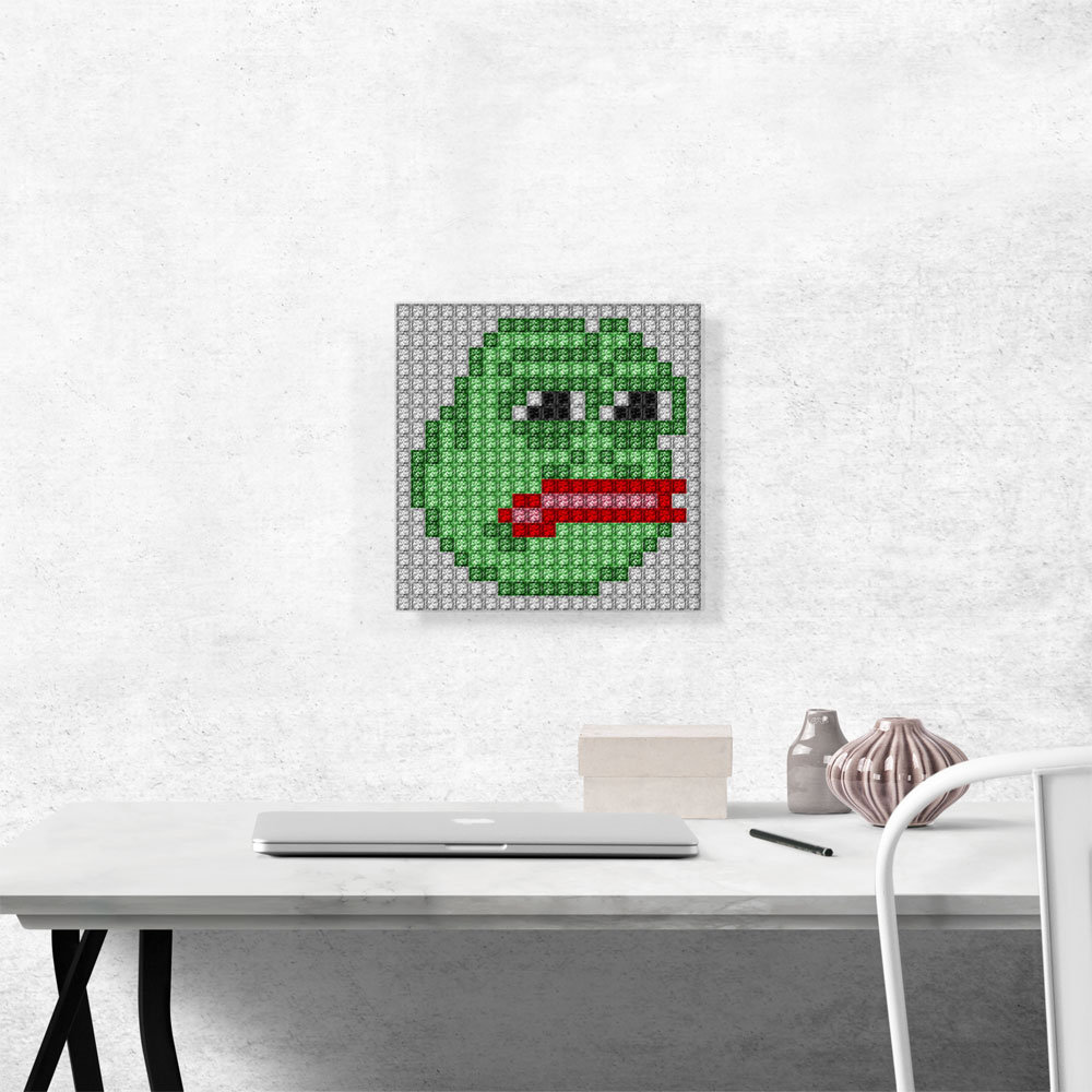 ARTCANVAS Pepe Funny Emoticon Jewel Pixel - Wrapped Canvas Graphic Art ...