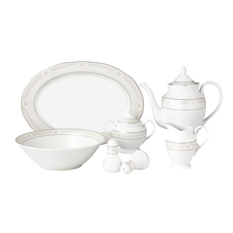 Lorren Home Trends Porcelain China Dinnerware Set - Service for 8 ...