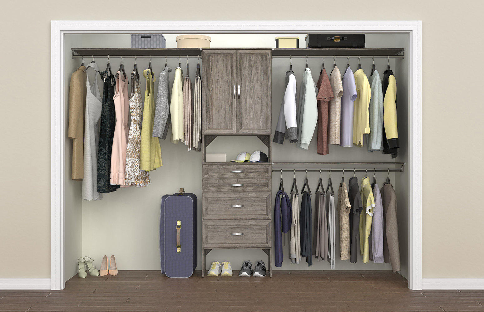 ClosetMaid SuiteSymphony 84" W - 120" W Closet System with Drawers and ...