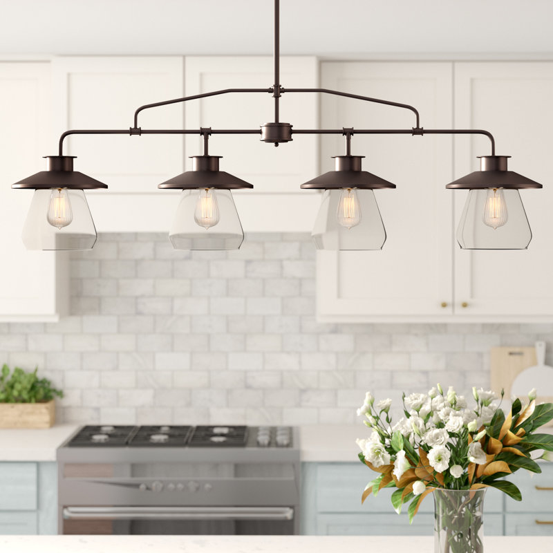 Gracie Oaks Benee 4 - Light Oil Rubbed Bronze Kitchen Island Pendant ...