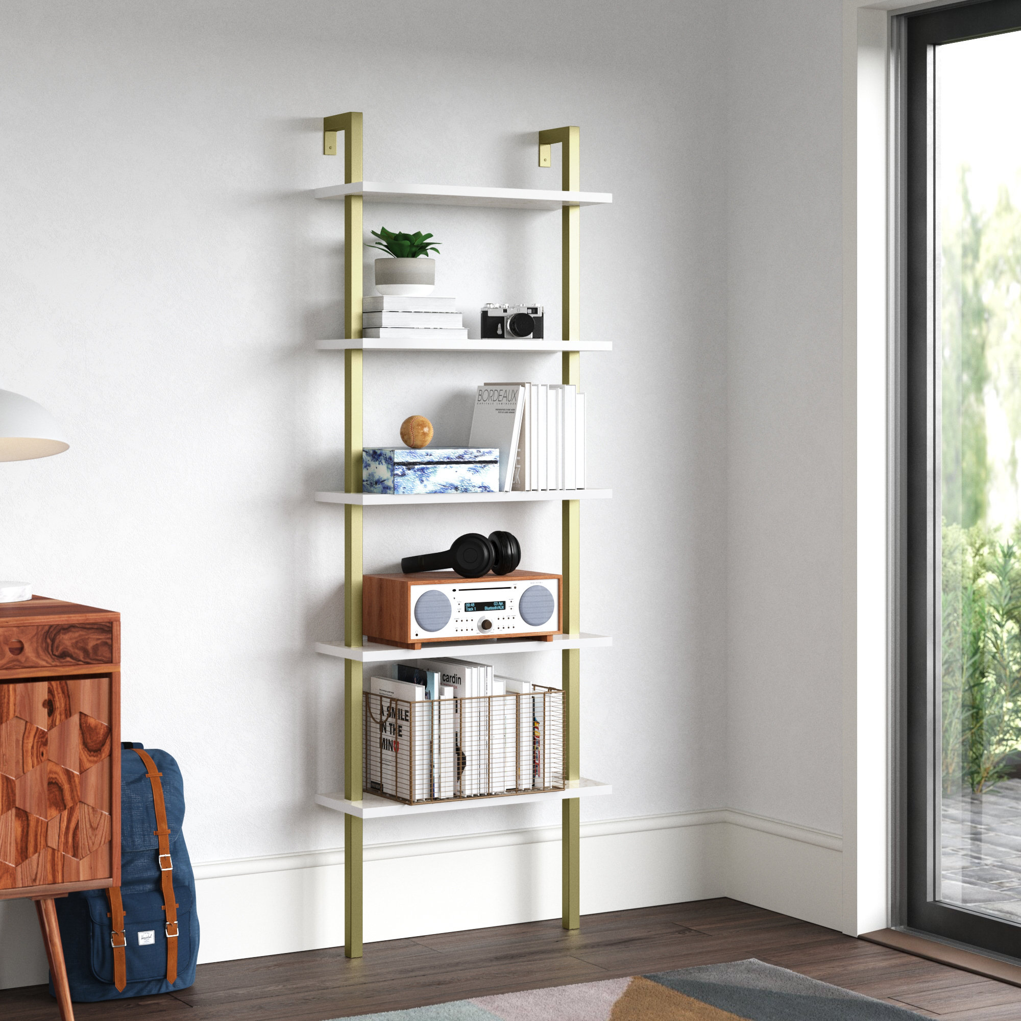 Mercury Row® Rother 68.5'' H x 23.6'' W Metal Ladder Bookcase & Reviews ...