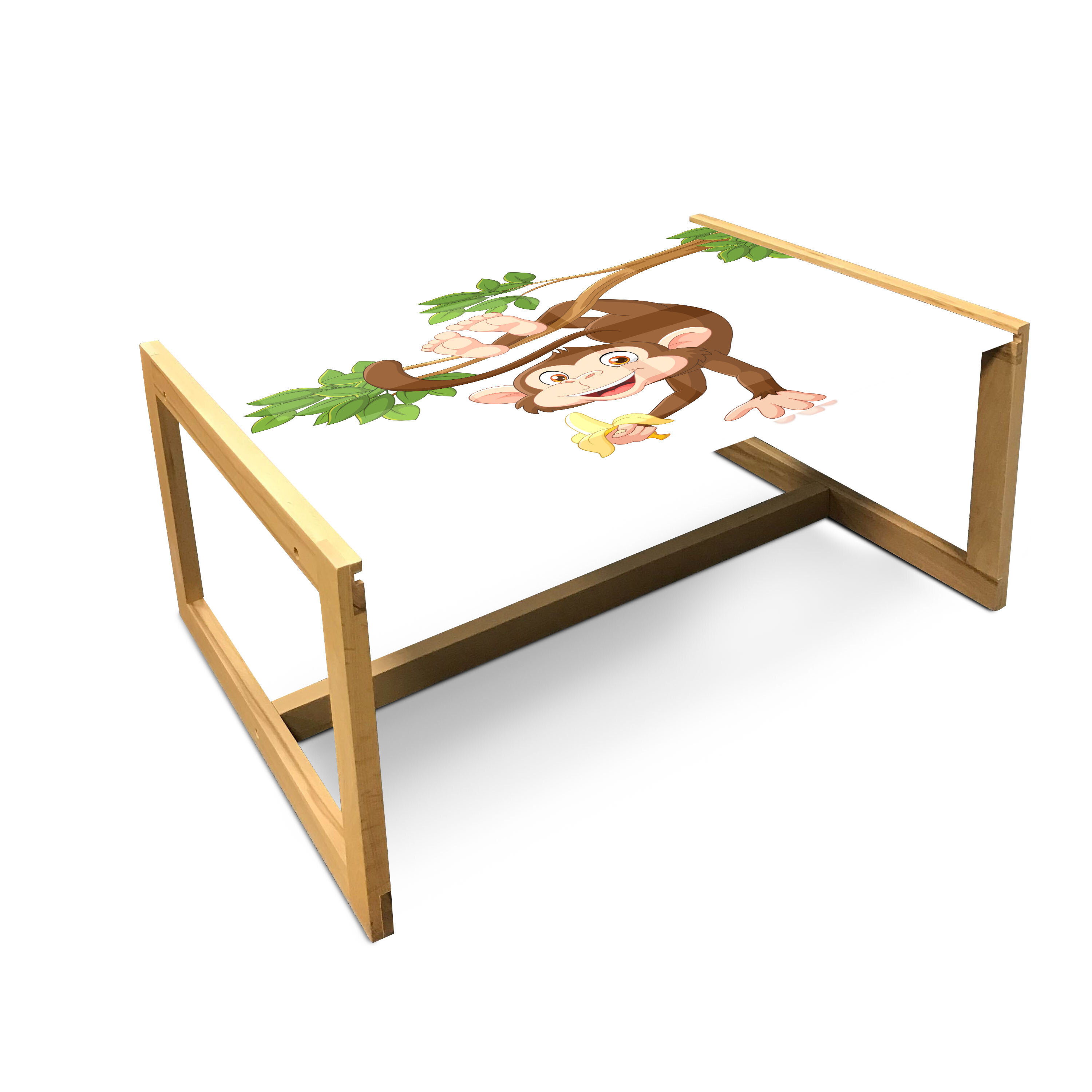 East Urban Home Cartoon Coffee Table, Funny Monkey Hanging From Tree ...