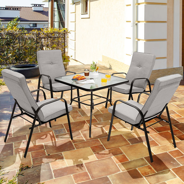 Corrigan Studio® Kaliece Square 4 - Person Outdoor Dining Set | Wayfair