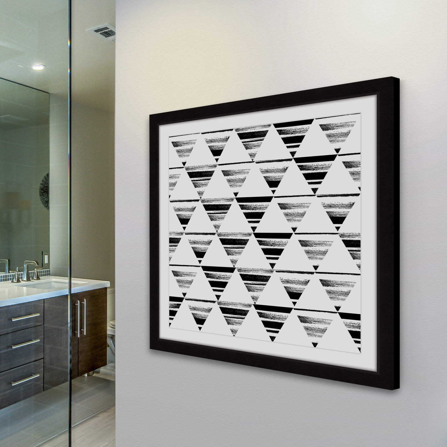 Marmont Hill Triangle Checkerboard - Graphic Art | Wayfair