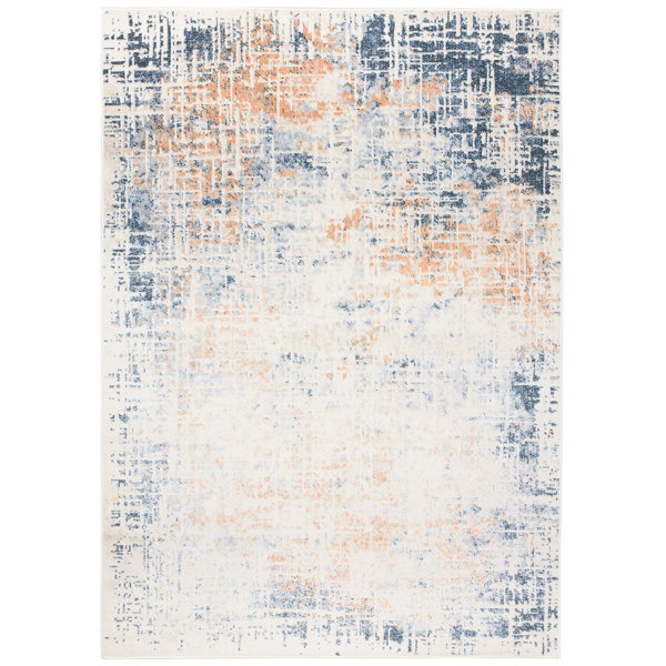 Borough Wharf Cassadaga Flatweave Grey/Blue/Brown Rug | Wayfair.ie