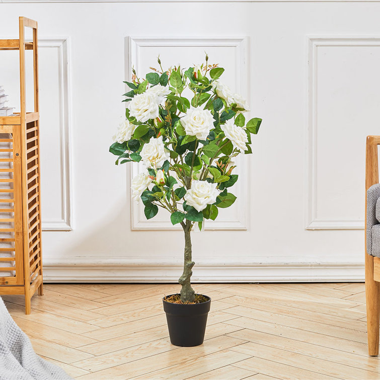 The Seasonal Aisle 80Cm Faux Rose Tree in Pot | Wayfair.co.uk