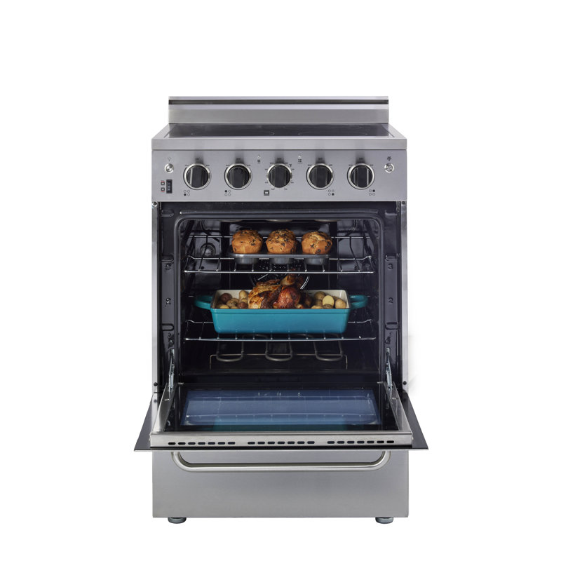 Unique Prestige 23.5" 4 element 2.3 cu. ft. Freestanding Electric Glass ...