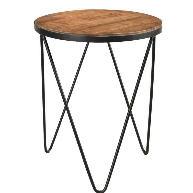 Union Rustic Hankins 24'' Tall Solid Wood 3 Legs End Table | Wayfair