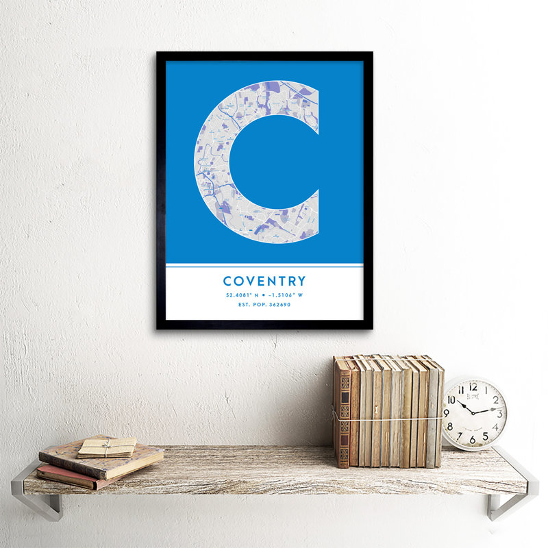 Wee Blue Coo Coventry City Map Coventry Blue by Wee Blue Coo - Picture ...