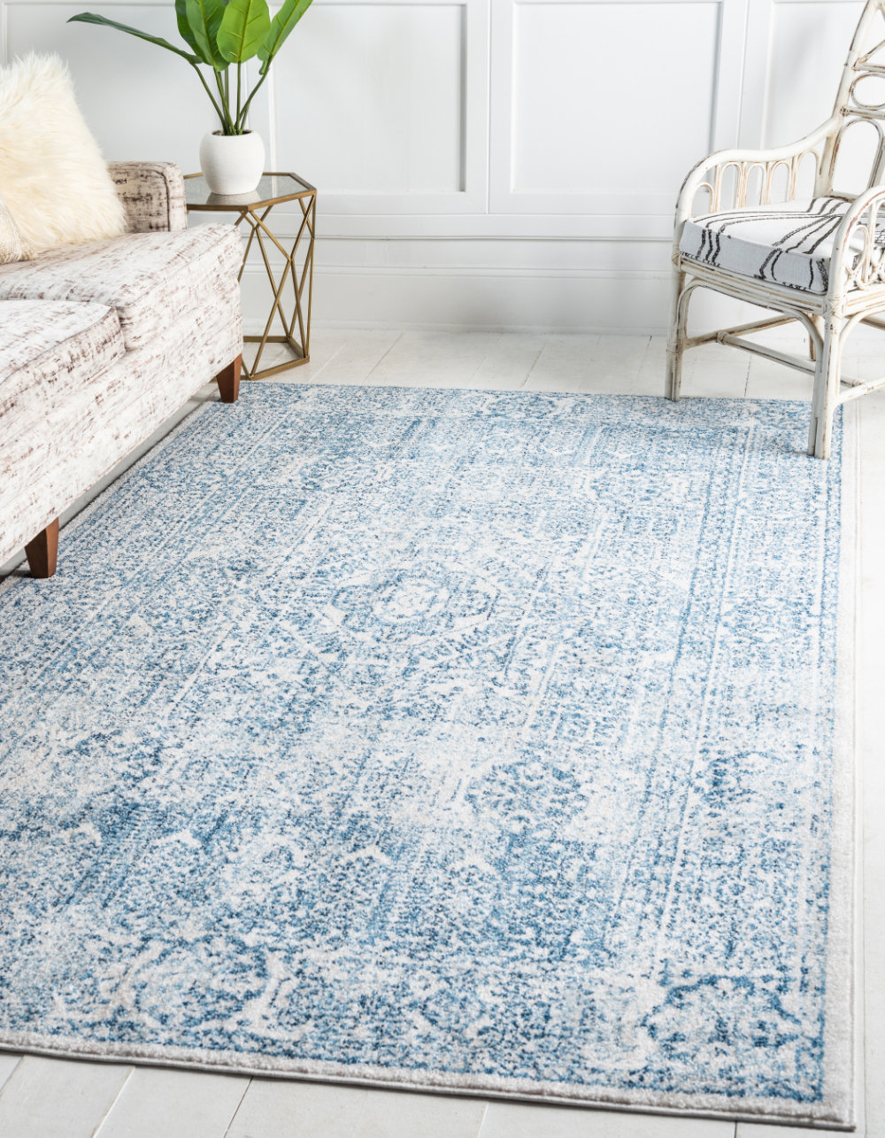 Bungalow Rose Rosamonde Oriental Blue Area Rug & Reviews | Wayfair