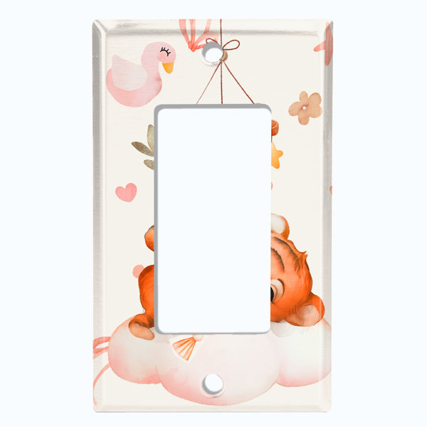 WorldAcc Cute Nursery Baby Tiger Cradle Flower 1-Gang Toggle Light ...