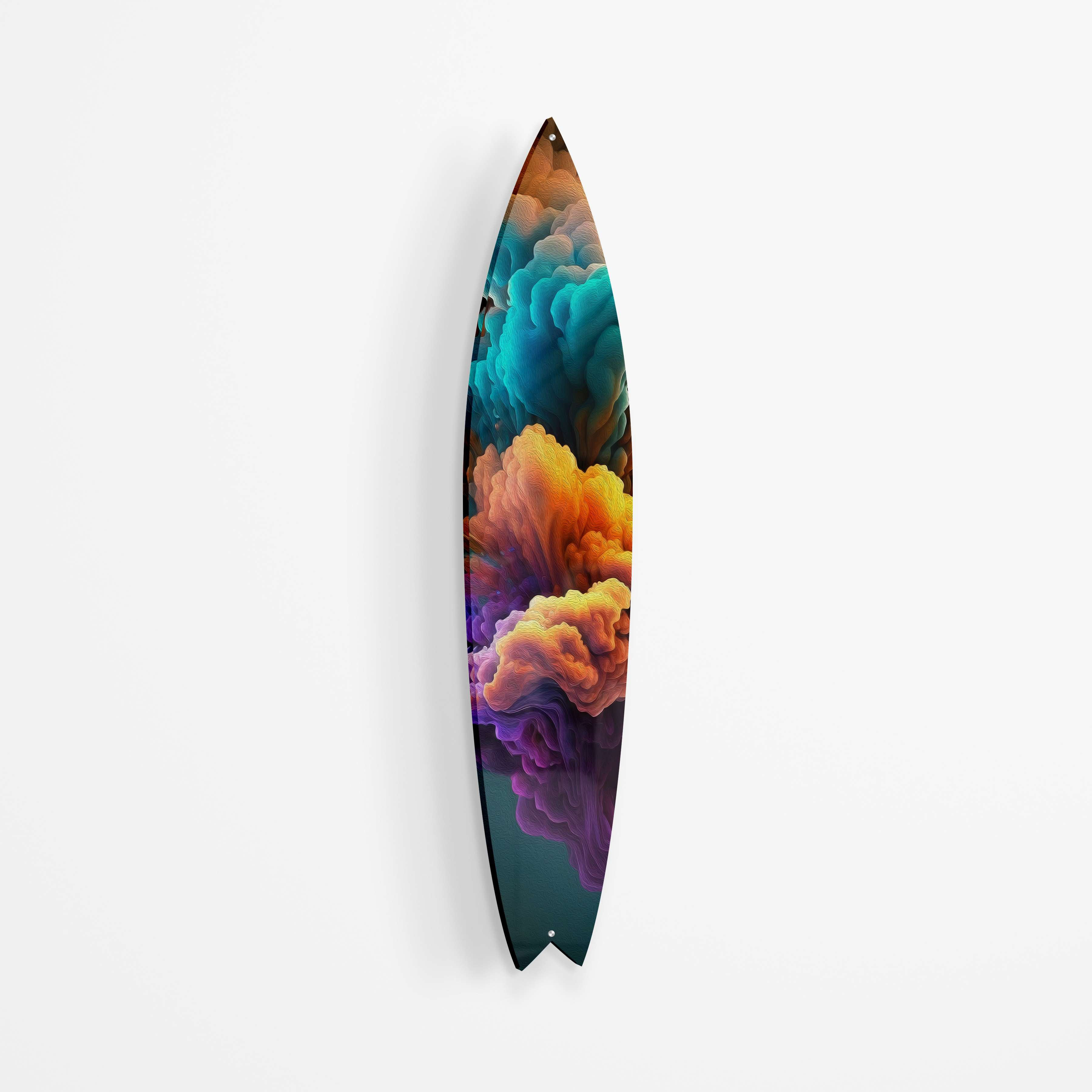 UniQstiQ Abstract Space Smoke Surfboard - Unframed Bold Art | Wayfair
