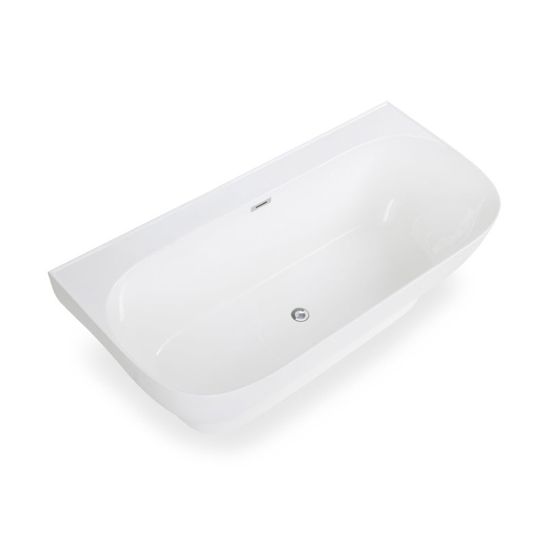 StreamlineBath 66.9'' x 31.5'' Freestanding Soaking Solid Surface ...
