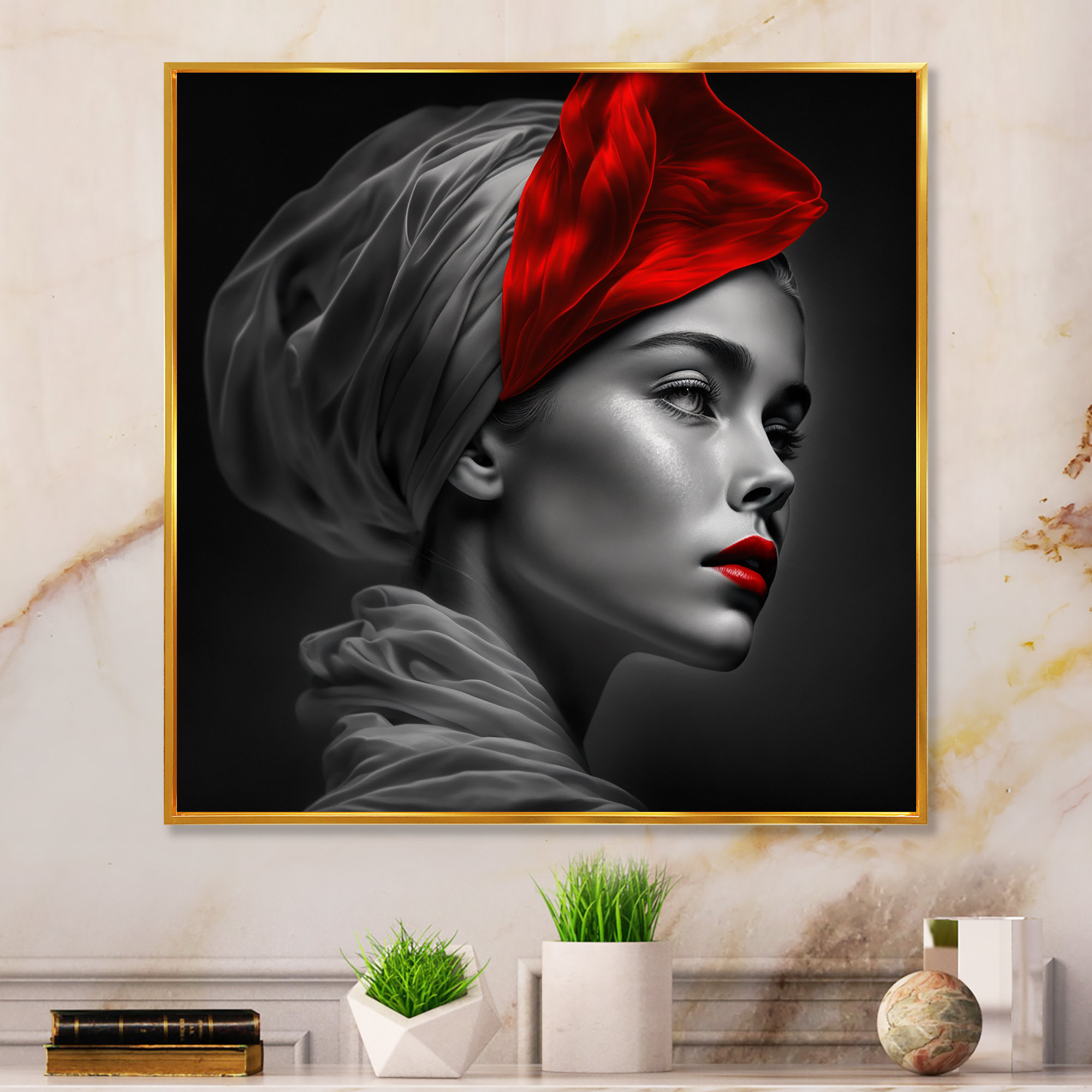 Mercer41 Ramson Retro Graciousness In Black And Red I On Canvas Print ...