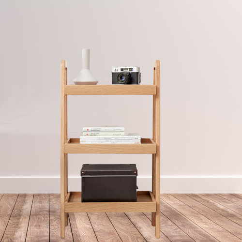 Latitude Run® Caitline 3-Tier Natural Solid Wood Rack for Entryway ...