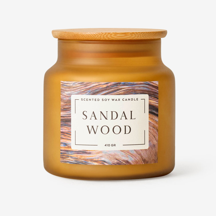 sazy Sandalwood Candle, Mustard, 410 G | Wayfair.co.uk