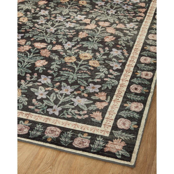 Rifle Paper Co. x Loloi Eden Mughal Garden Black Rug feat. CloudPile ...