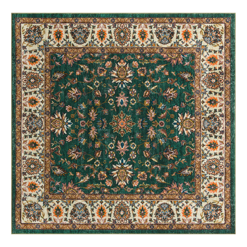 Lark Manor Ville Performance Green/Brown Rug & Reviews | Wayfair