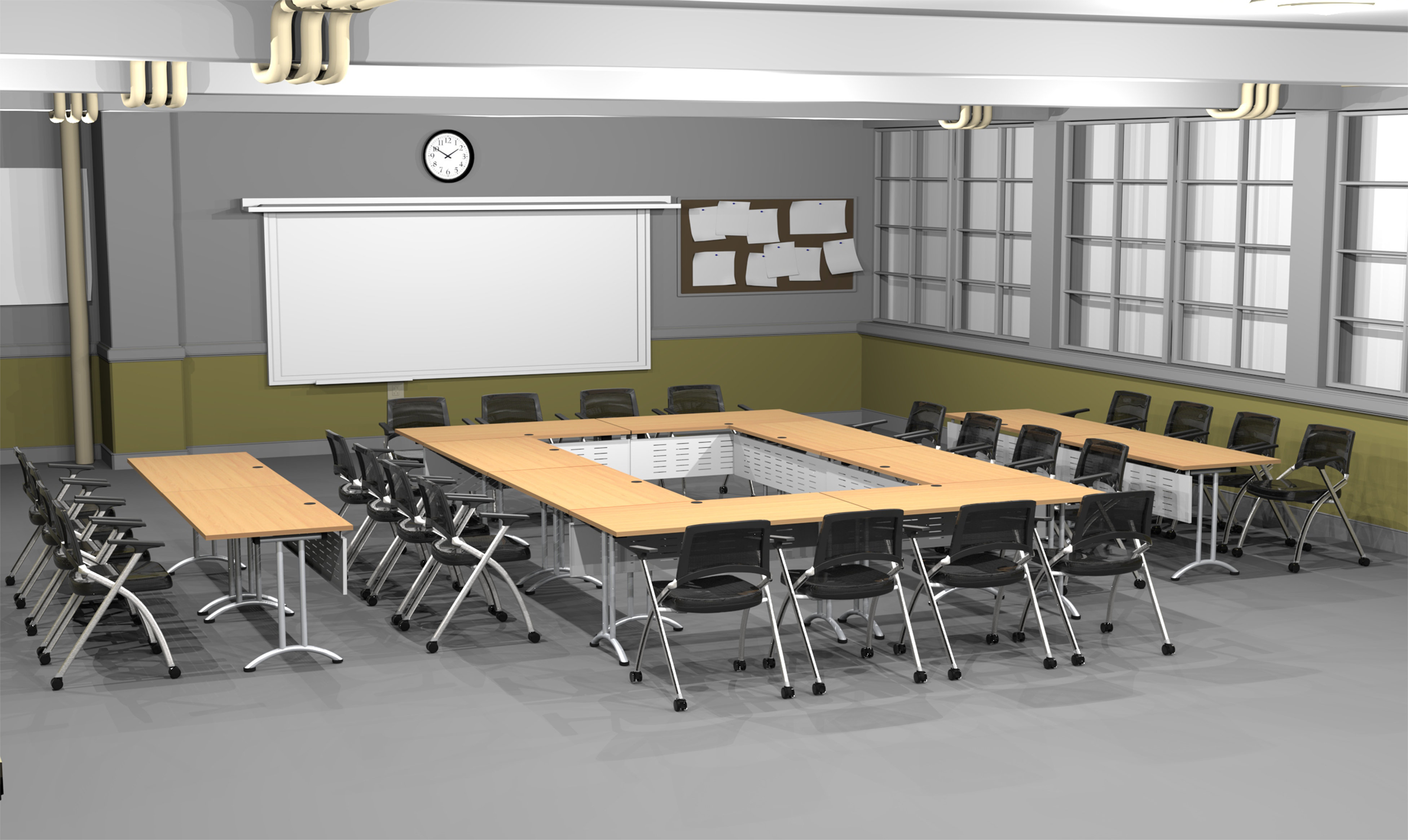 TeamWORK Tables 24 Person Training Meeting Seminar Tables with Modesty ...