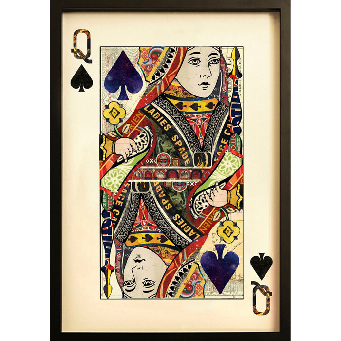 House Additions '3D Collage Queen Card' Framed Graphic Art Print ...