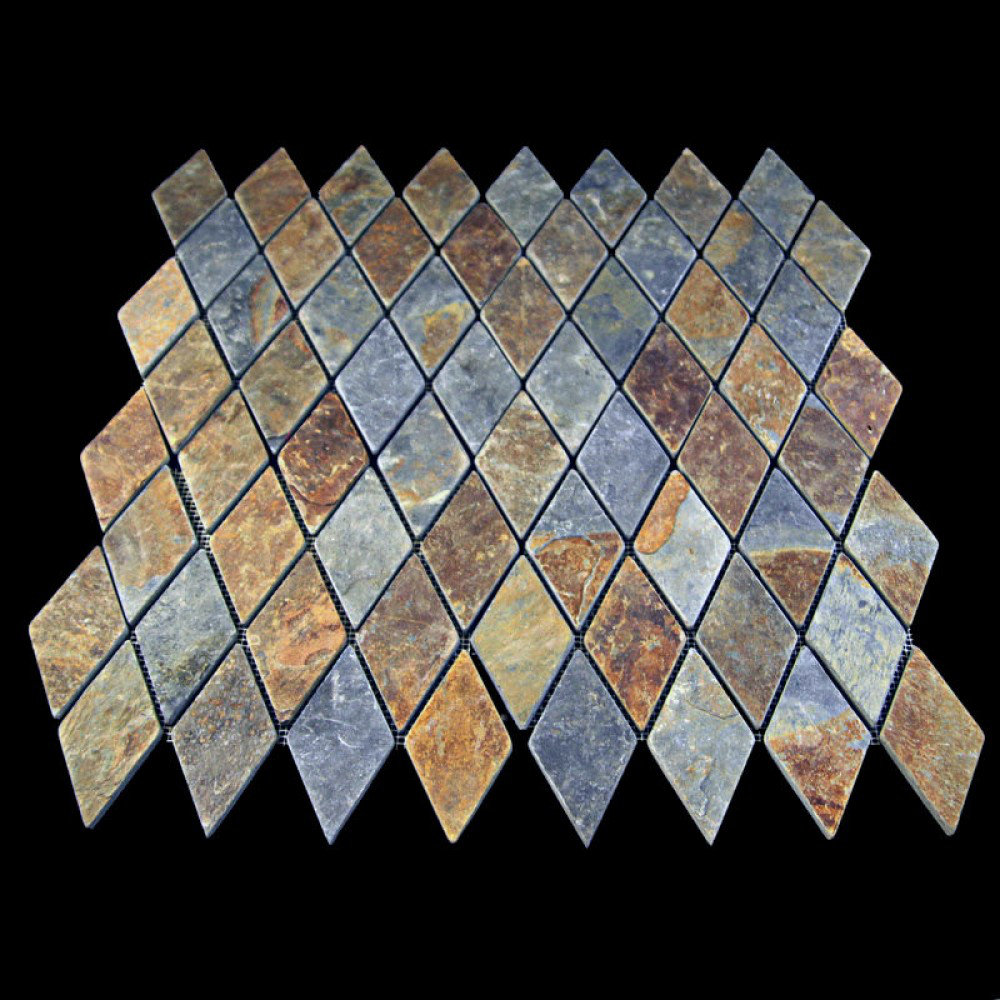The Tile Square Rusty Slate Diamond 12" x 12" Slate Stone Look Novelty ...