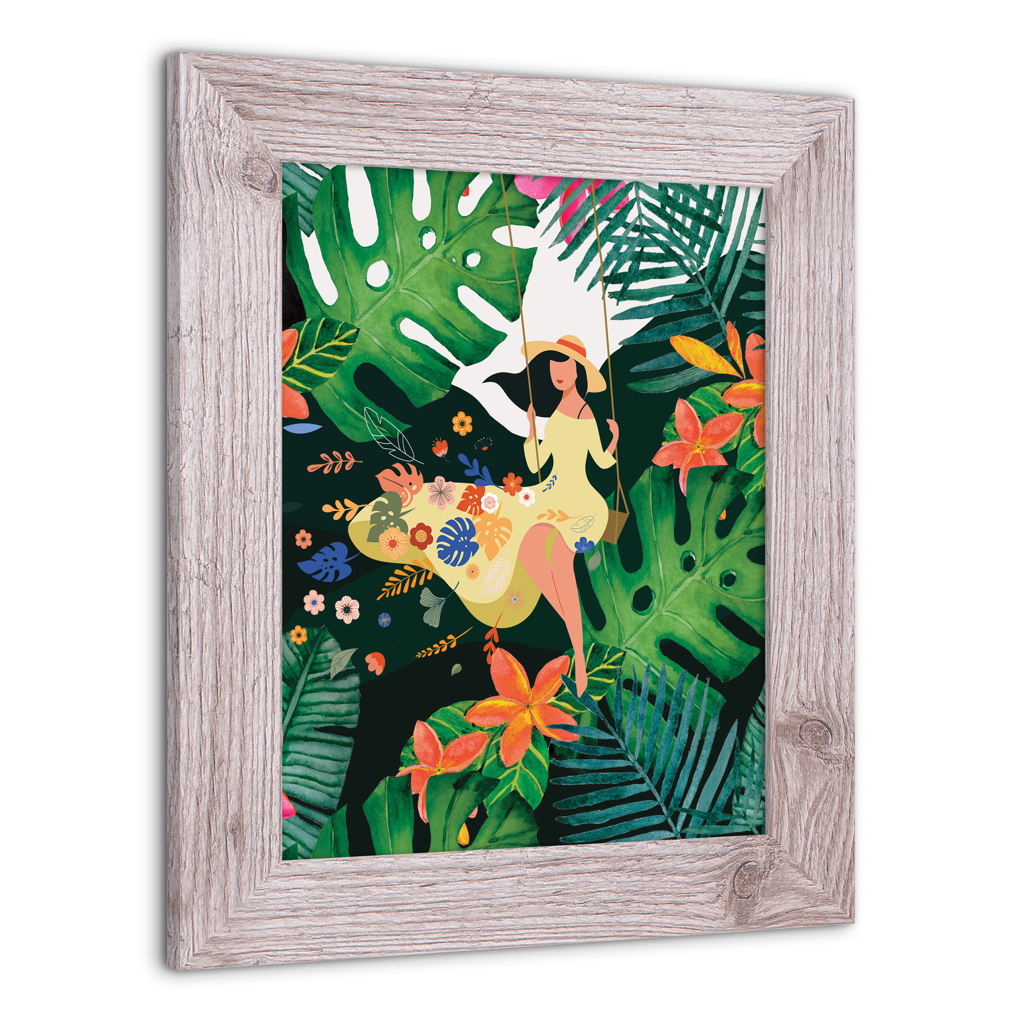 Bayou Breeze Jungle Girl - Picture Frame Painting | Wayfair