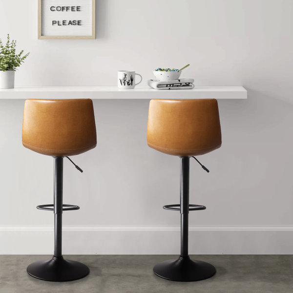 Bar-height-leather-swivel-stool | Wayfair