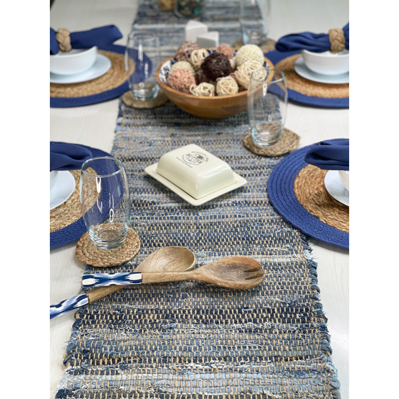 World Menagerie Ryhmes Rectangular Striped Cotton Table Runner ...