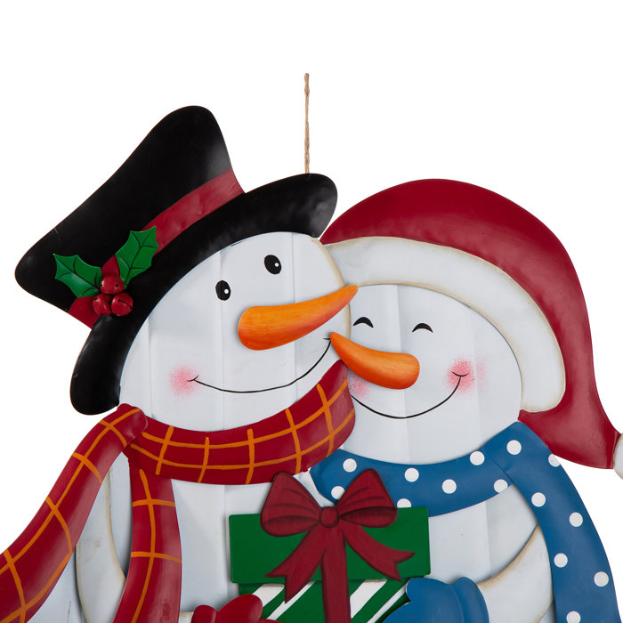 The Holiday Aisle® 30"H Metal Christmas Lovely Snowman Yard Stake or ...