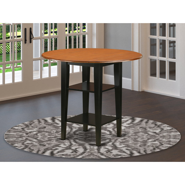 Winston Porter Aggappera Counter Height Drop Leaf Solid Wood Dining ...