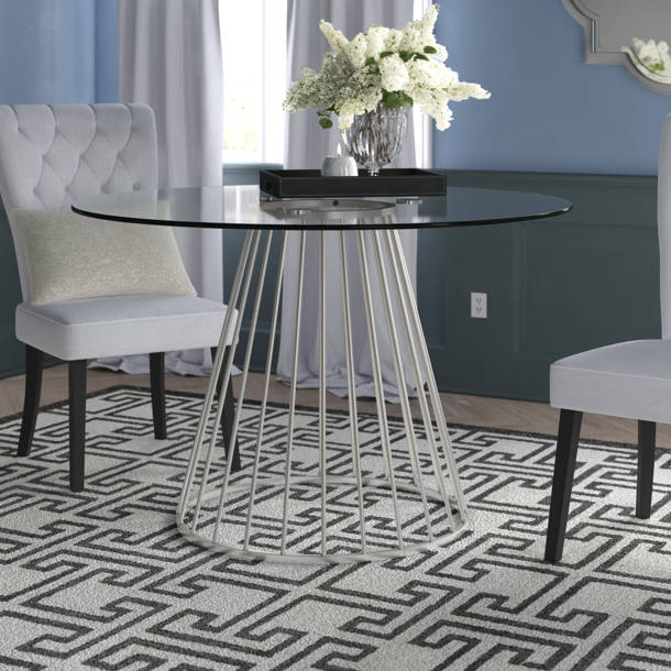 Mercer41 Cazzie Round Glass Pub Table & Reviews | Wayfair