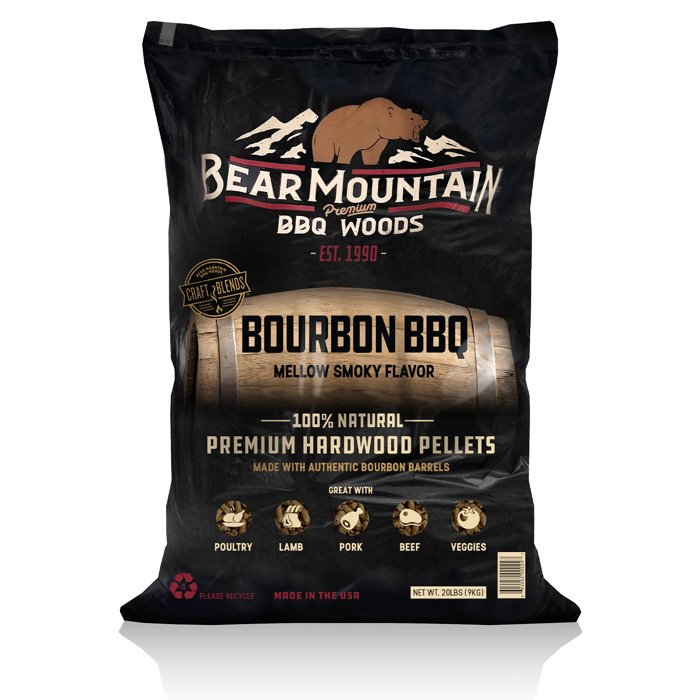 Bear Mountain BBQ All Natural Bourbon Craft Blend Wood Smoker Pellets ...