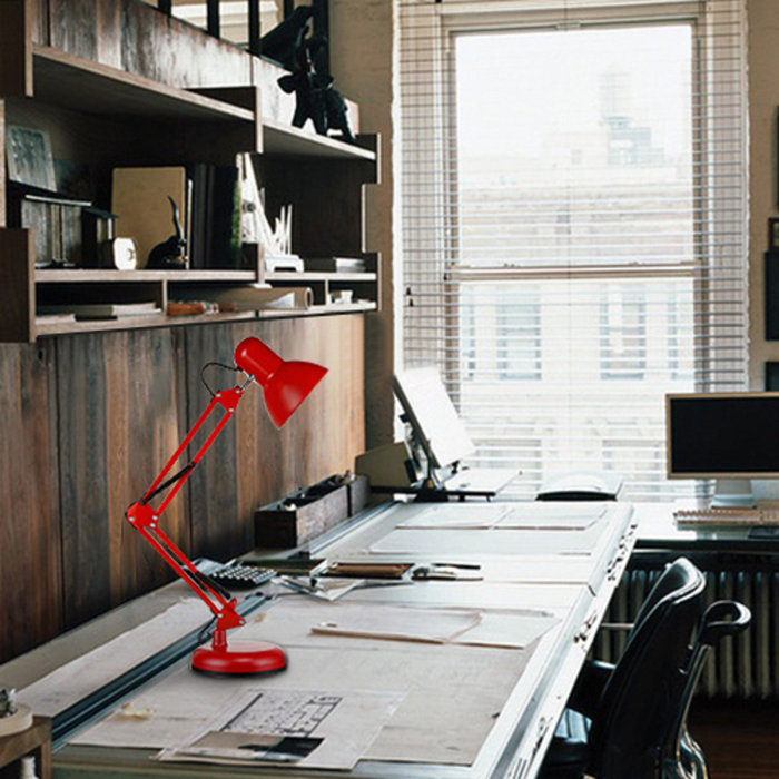 Ebern Designs Stelly Metal Adjustable Desk Lamps, Swing Arm Architect ...