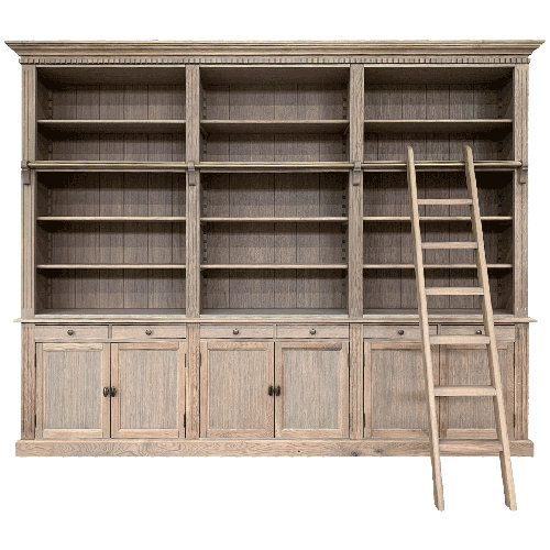 August Grove Jemison 240Cm H x 300Cm W Solid Wood Library Bookcase ...