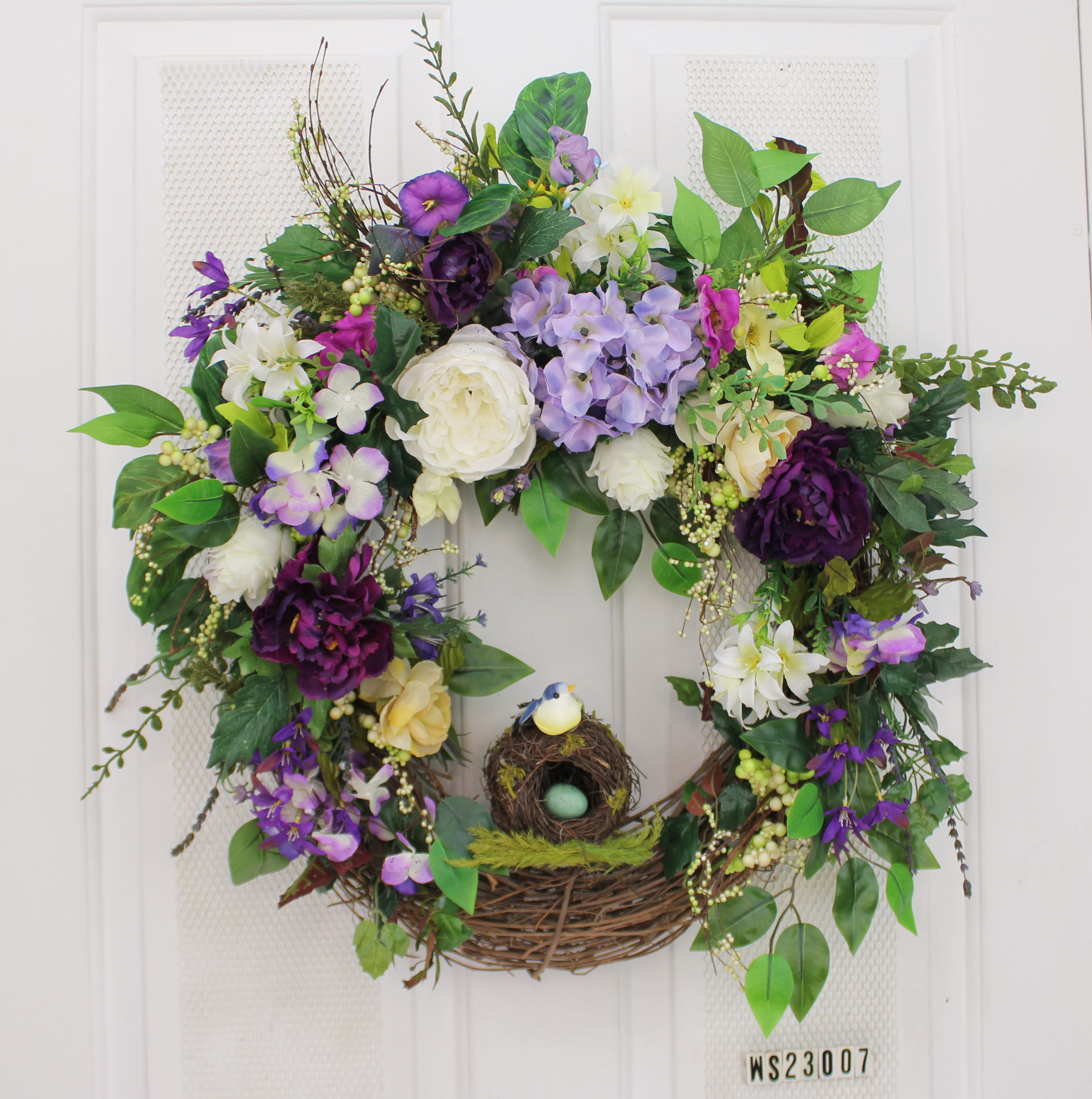 Primrue Handcrafted Faux Mixed Assortment Foam 24'' Wreath | Wayfair
