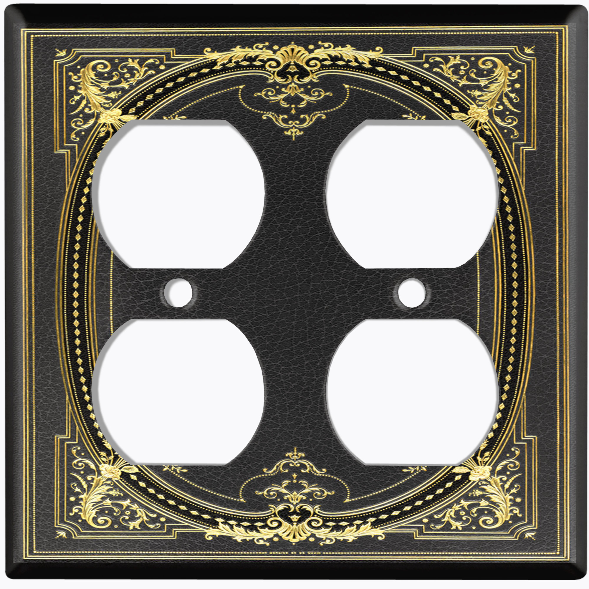 WorldAcc Victorian Vintage Elegant Frame Flowers Damask 2-Gang Toggle ...