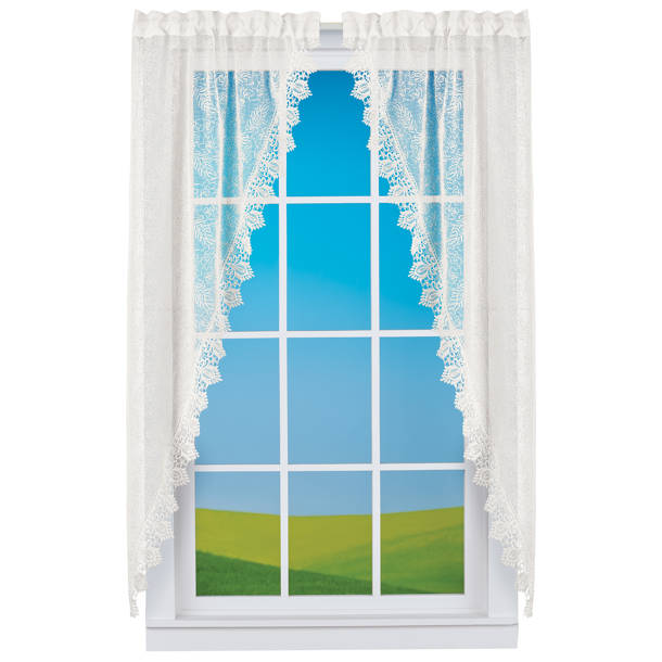 One Allium Way® Floral Lace Balloon Sheer Single Curtain Panel ...