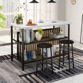17 Stories Inas Wood Kitchen Island Set & Reviews | Wayfair