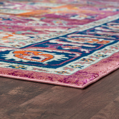 Bungalow Rose Depew Performance Purple/Gold/Blue Rug & Reviews | Wayfair