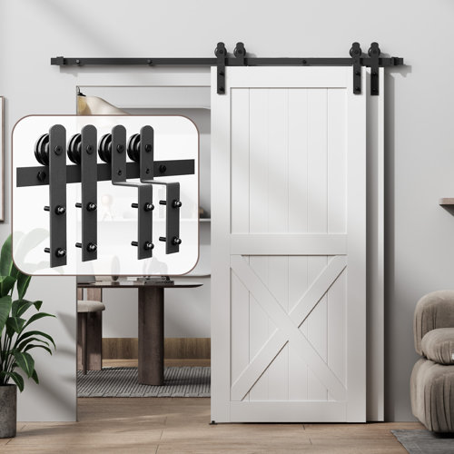 HomLux Sliding Double Bypass Barn Door Hardware Kit | Wayfair