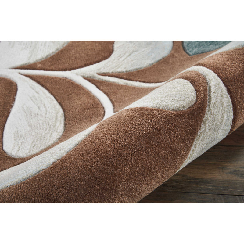 Red Barrel Studio® Brittni Handmade Performance Aqua Blue/Mocca/Off ...