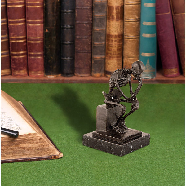 Maturi Thinking Skeleton Bronze Sculpture | Wayfair.co.uk