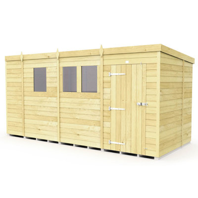 Total Sheds 13Ft X 6Ft Pent Shed - Single Door With Windows | Wayfair.co.uk